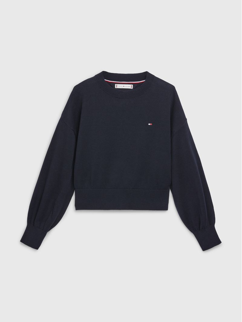 Suéter de algodón orgánico con mangas globo