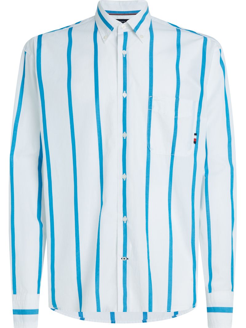 Camisa De Rayas Verticales Con Corte Oversize