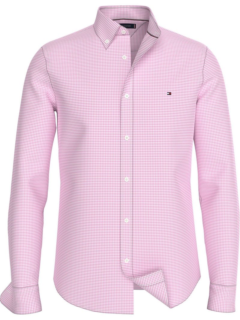 Camisa Con Microestampado De Cuadros Vichy