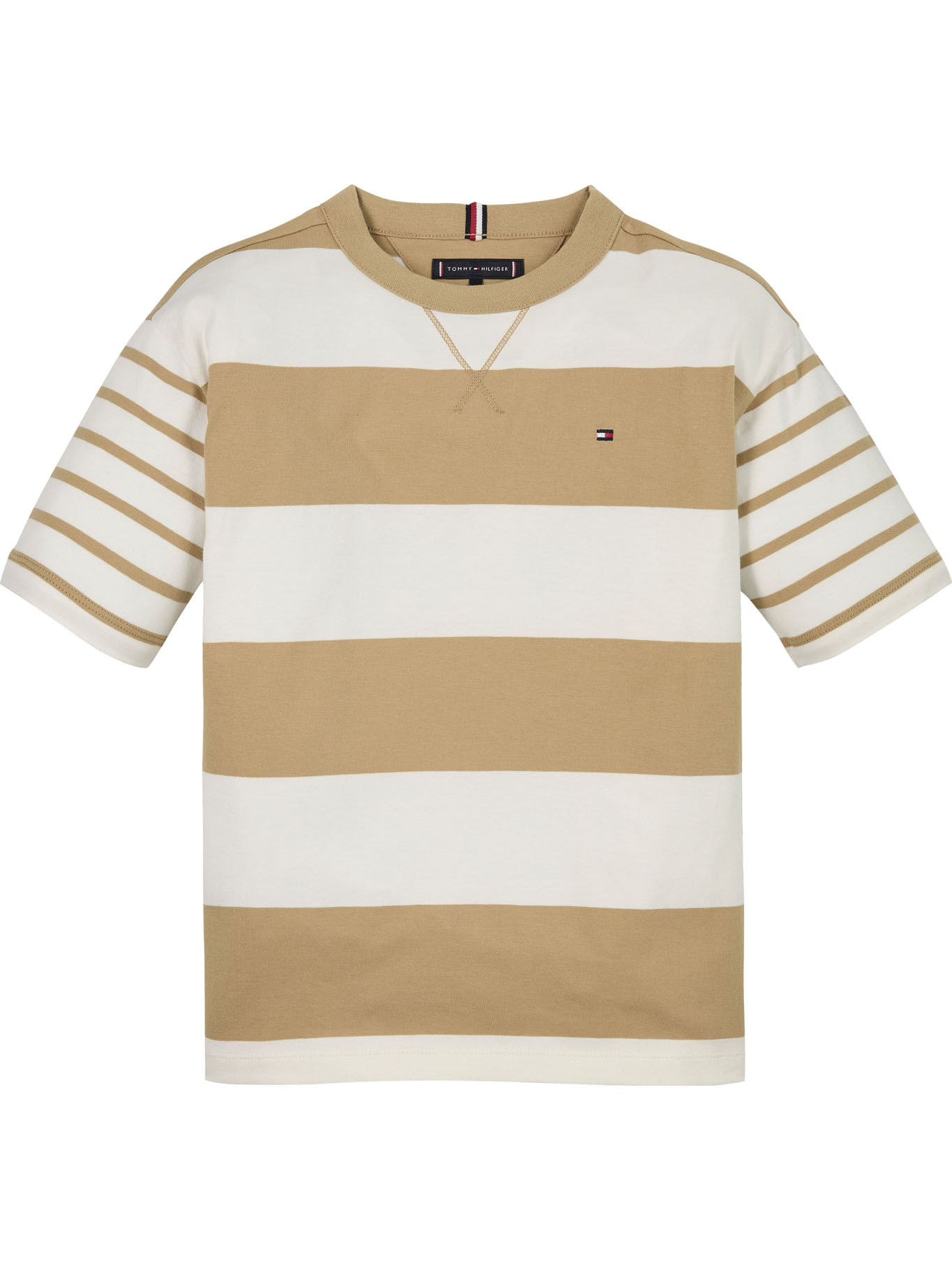 Playera de rayas con logo