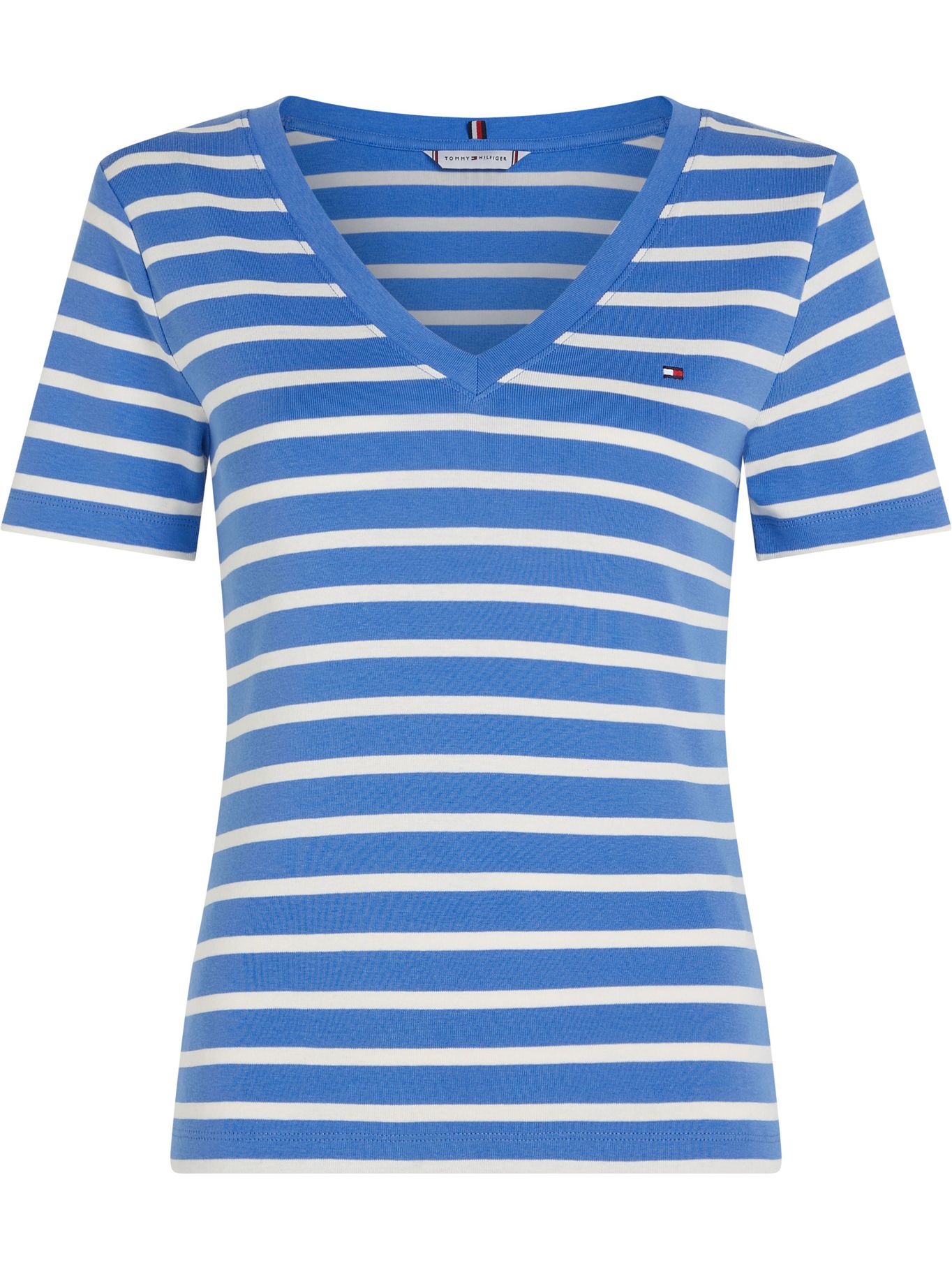 Playera de rayas con cuello en V