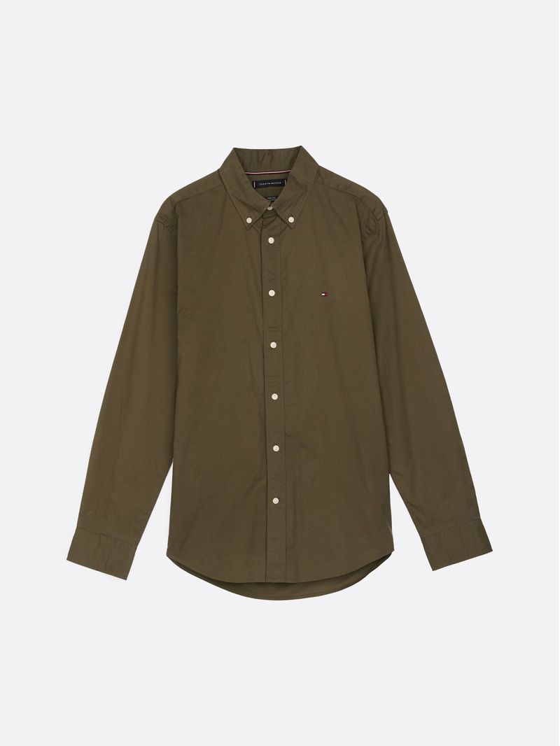 Camisa Th Flex Regular De Popelín Tommy Hilfiger